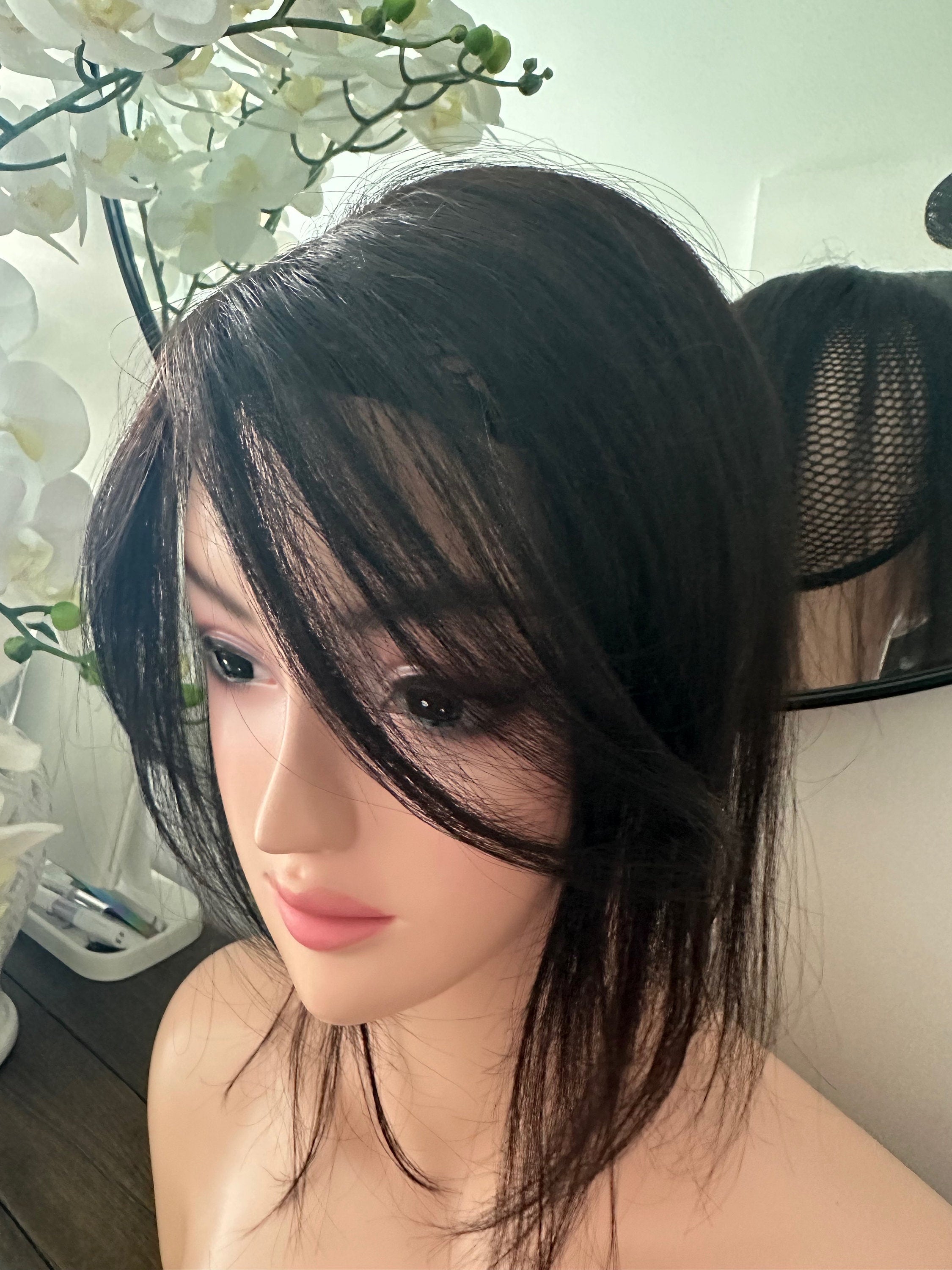 Lavia, 14 inches (35cm) silk based real human hair mini Topper Plus ...